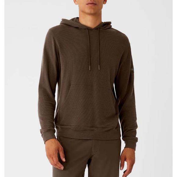 ALO Yoga | Shirts | Alo Yoga Micro Waffle Fast Breakhoodie Espresso ...